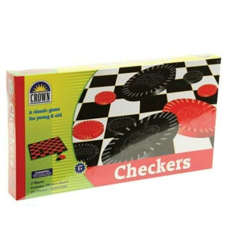 Crown Classic CheckerBoard Portable Board Game Checkers Set Board Stra ...